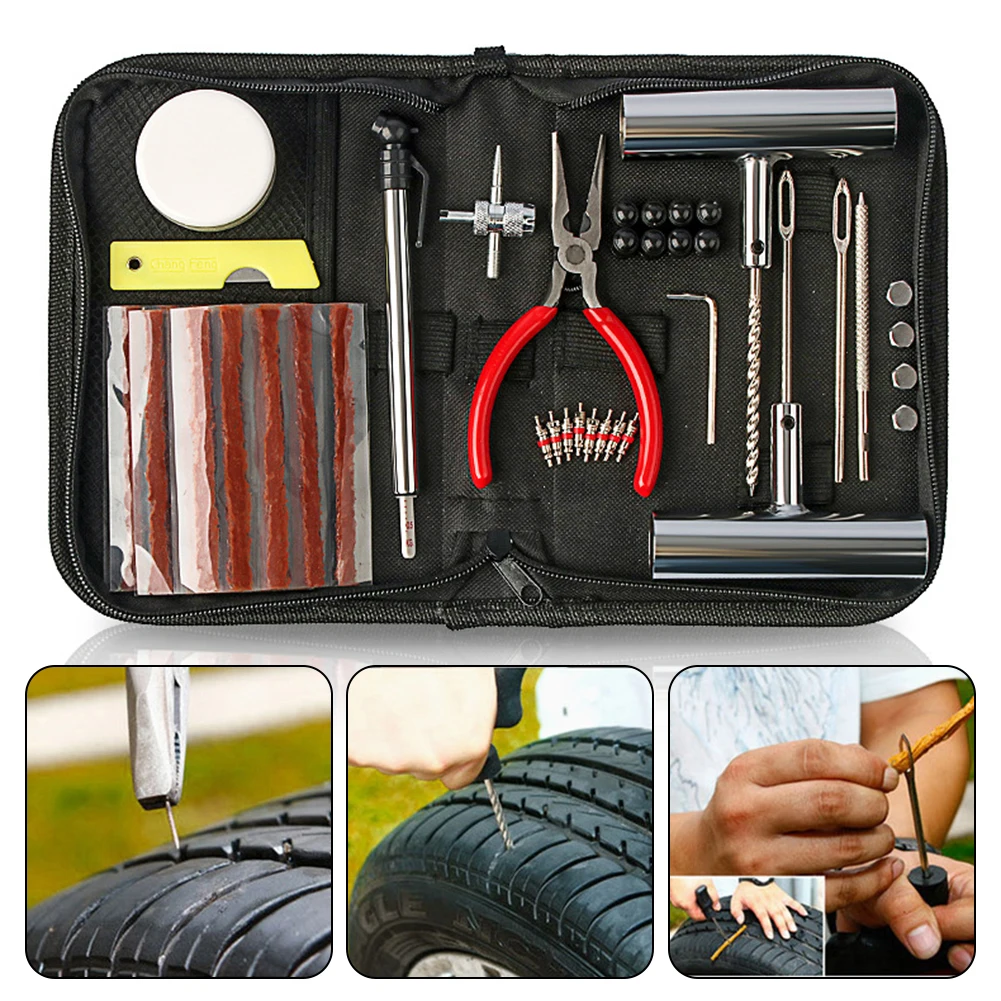 Newest-46pcs-Car-Tire-Repair-Tool-Kit-Tubeless-Tyre-Puncture-Repair-Kit ...