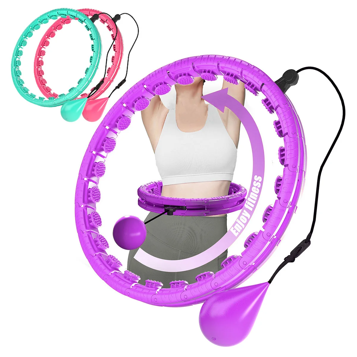 Weighted-Massage-Fitness-Circle-Hoops-Weight-Loss-Detachable-Links ...