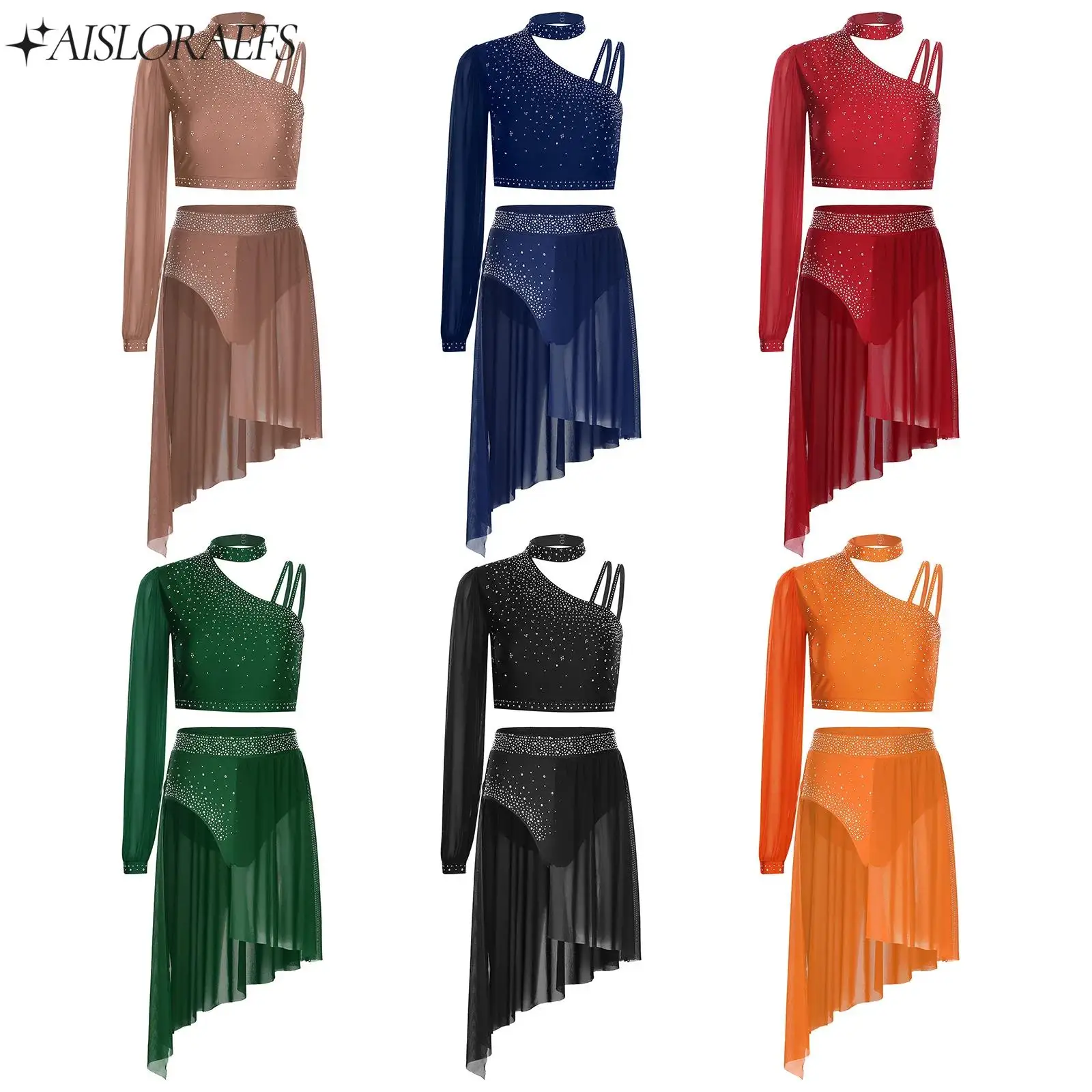 Womens Modern Lyrical Dance Set Latin Jazz Dance Performance Party ...