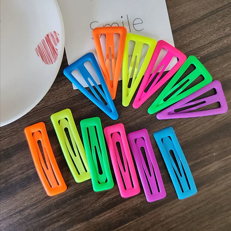 2pc Cute Fluorescent Matte Color BB Hairpin Hair Side Clips for Girls ...