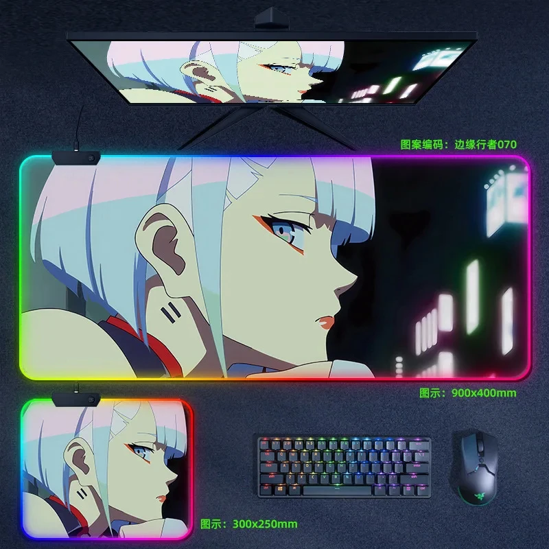 Anime-Mousepad-Edge-Runner-Walker-Gaming-Long-Cyber-Punk-Backlight-RGB ...