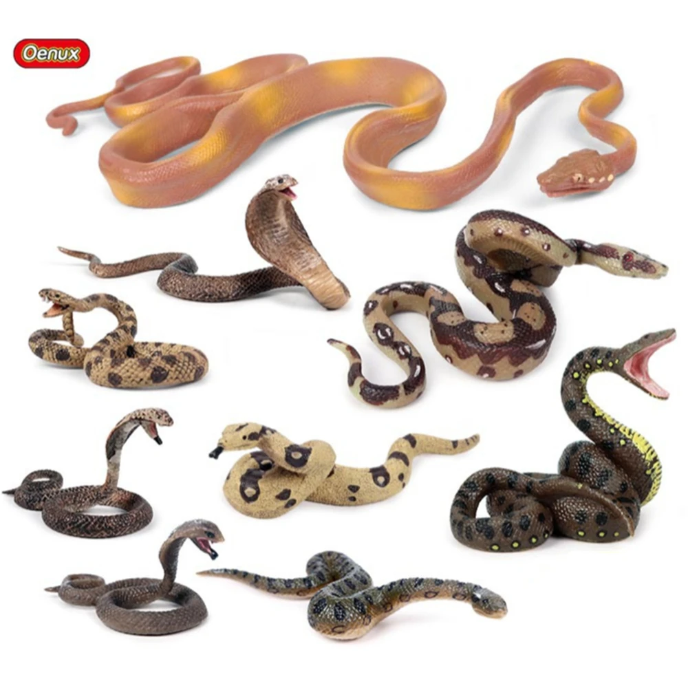 Fake Snakes Toy Figurines Realistic Fake Snake Prank Rubber Snake Props ...