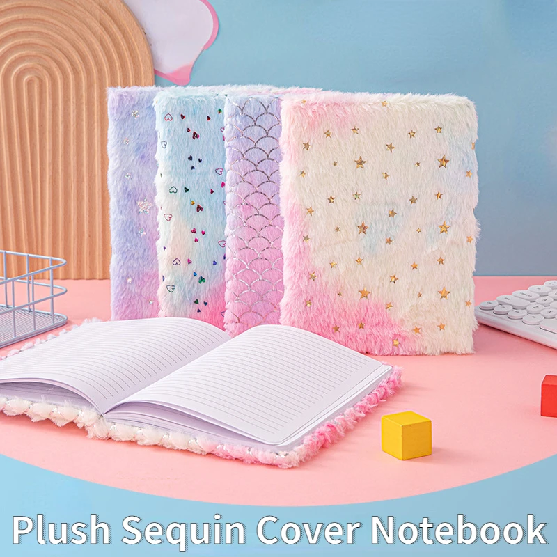 A5-Plush-sequin-cover-Notebook-Diary-Weekly-Planner-Journal-Notebooks ...
