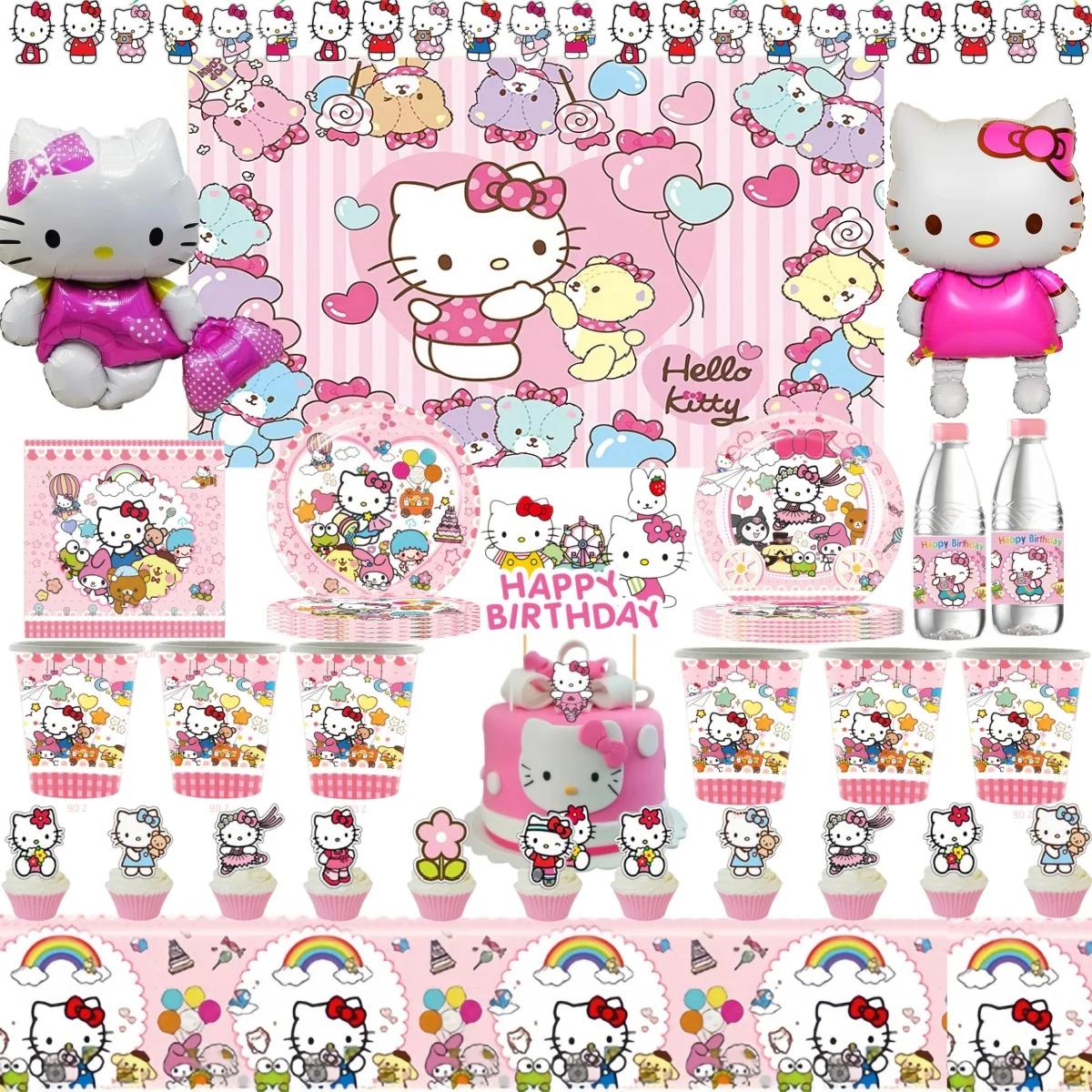 Hello-Kitty-Party-Supplies-Lou-a-Descart-vel-Toalha-De-Mesa-Ch-vena ...