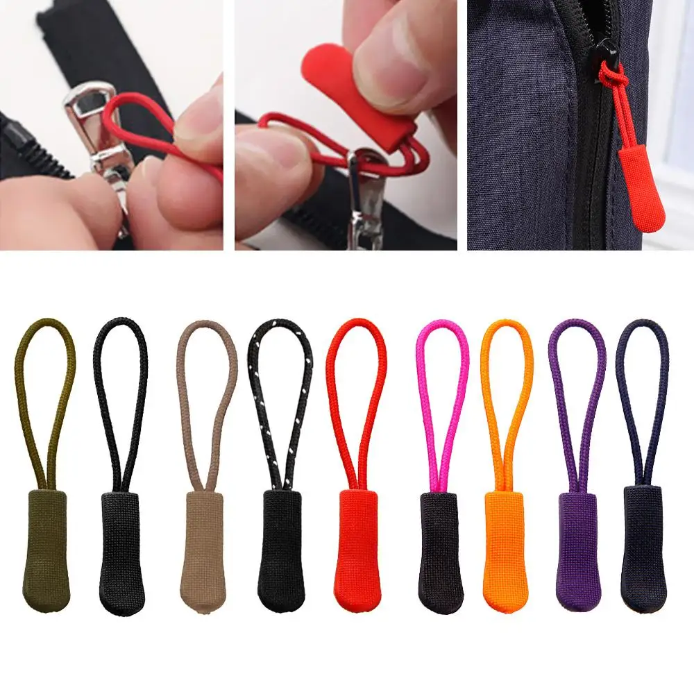 10-20Pcs-Replacement-Zipper-Pull-Puller-End-Fit-Rope-Tag-Fixer-Zip-Cord ...