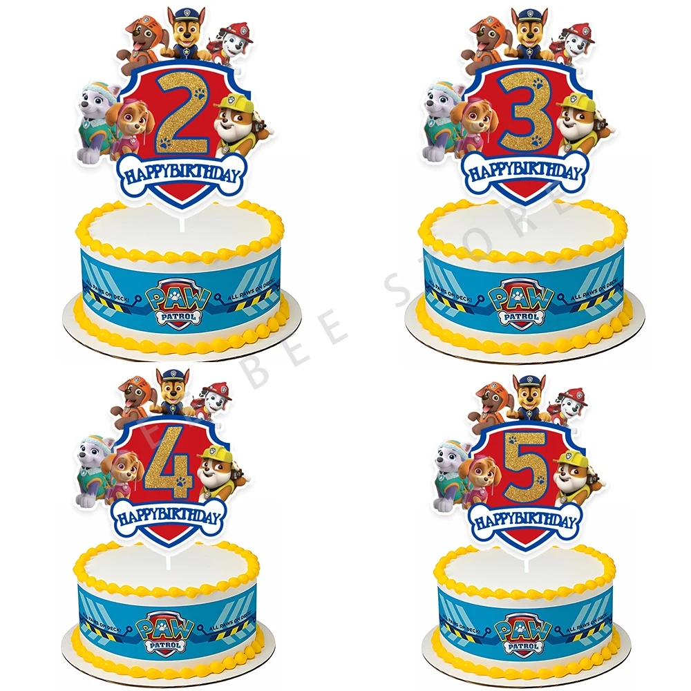 Adornos para tartas de Paw Patrol de 1 a 9 años, Chase, Skye, Marshall ...