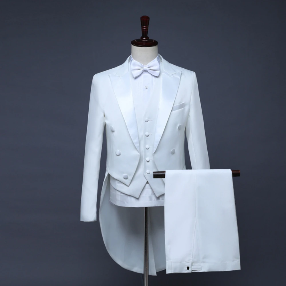 SILIWEYA-Mens-Wedding-Suits-Tuxedo-Tails-Shiny-Tailcoat-Dress-Coat ...