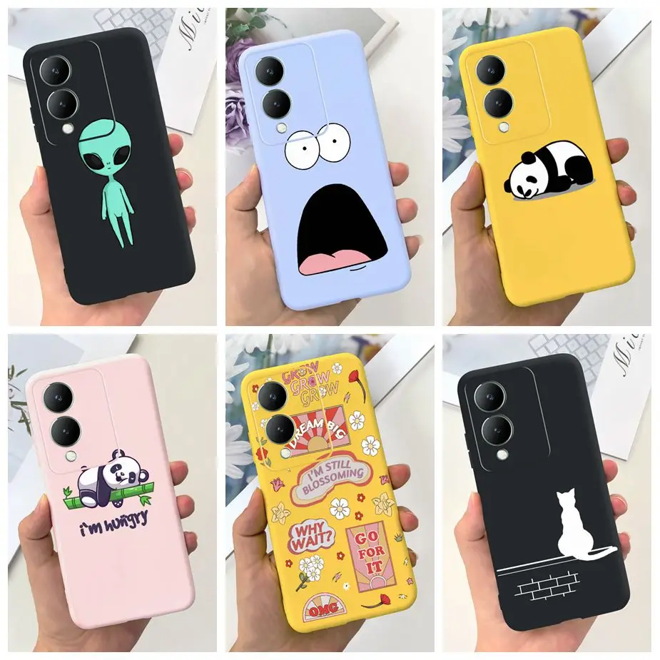 For Vivo Y17s 4G Case Cute Cartoon Painted Cover Soft Silicone ...