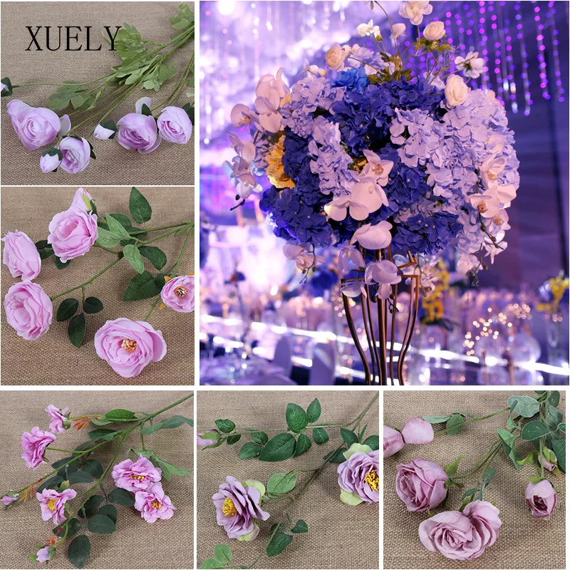 Casamento-roxo-s-rie-simula-o-arranjo-de-flores-rosa-verde-plantas ...