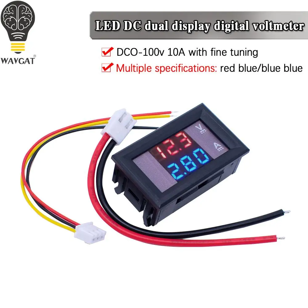 DC 0-100V 10A voltmetro digitale amperometro doppio Display rilevatore ...