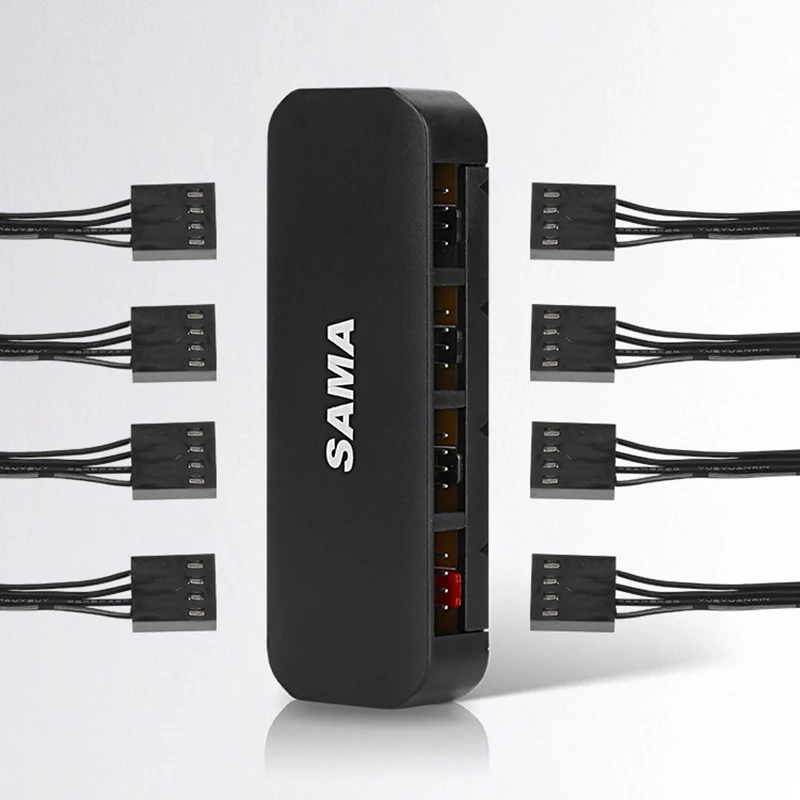 SAMA 1 To 8 Fan 4PIN PWM Cooler Multifunction Hub Speed Controller SATA ...