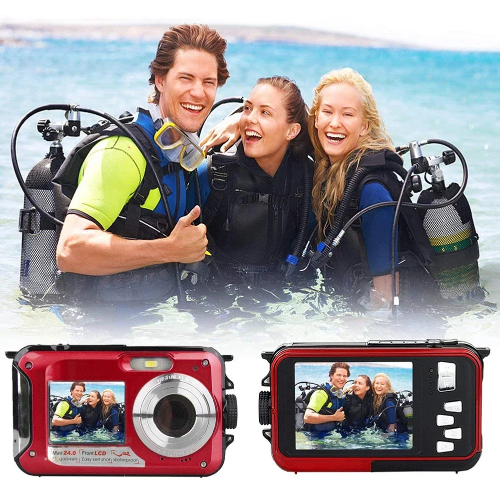 2.4MP Digital Camera Front Rear Dual Screen Selfie Camcorder 1080P FHD ...