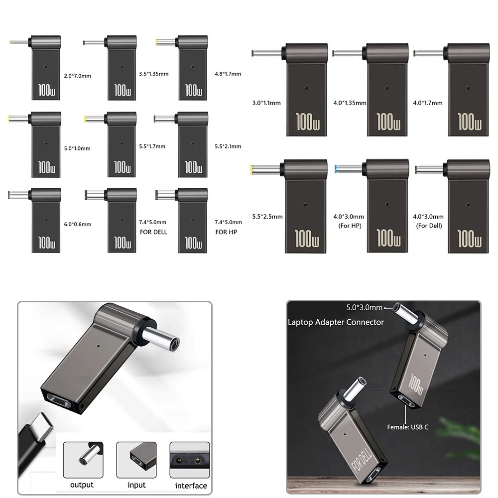 PD-100W-Plug-Converter-Trigger-Jack-DC-to-Type-C-Femal-Jack-socket-to-4 ...
