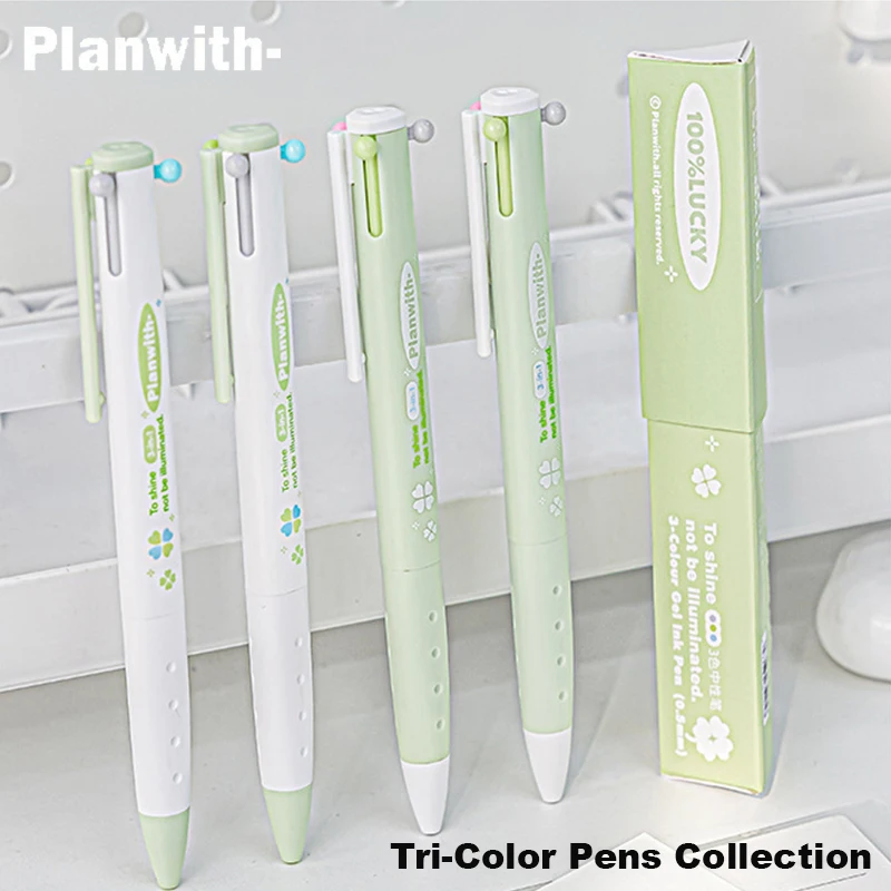 Planwith Multi Color Pen in One Barrel, 0.5mm Retractable Multipurpose ...