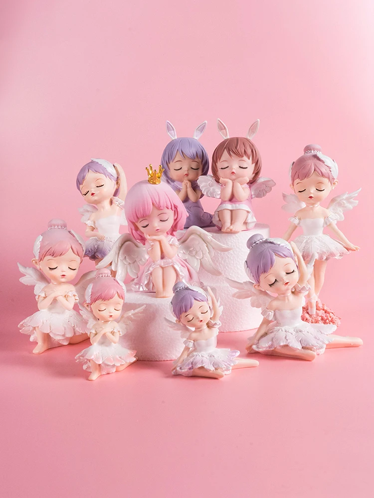 Annie bebek kek Topper süs balerin prenses oyuncak melek kanat kız ...