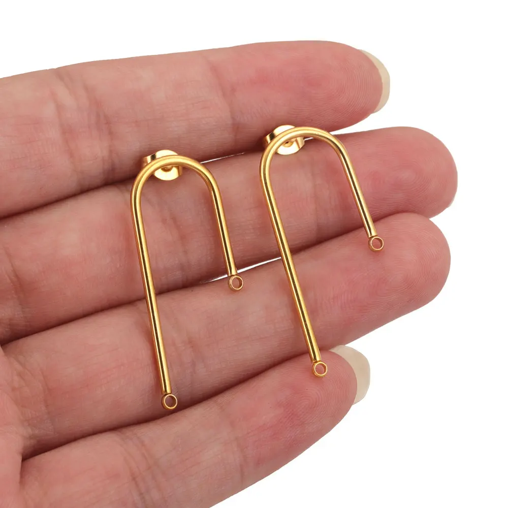 10pcs Stainless Steel Earrings Base Post For Jewelry Making Supplies ...