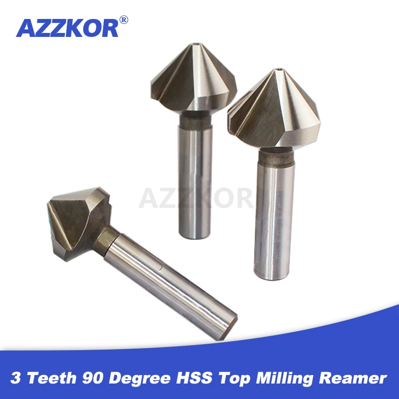 Milling Cutter Chamfer Endmills Tool Cnc Maching 3 Teeth 90 Degree HSS ...