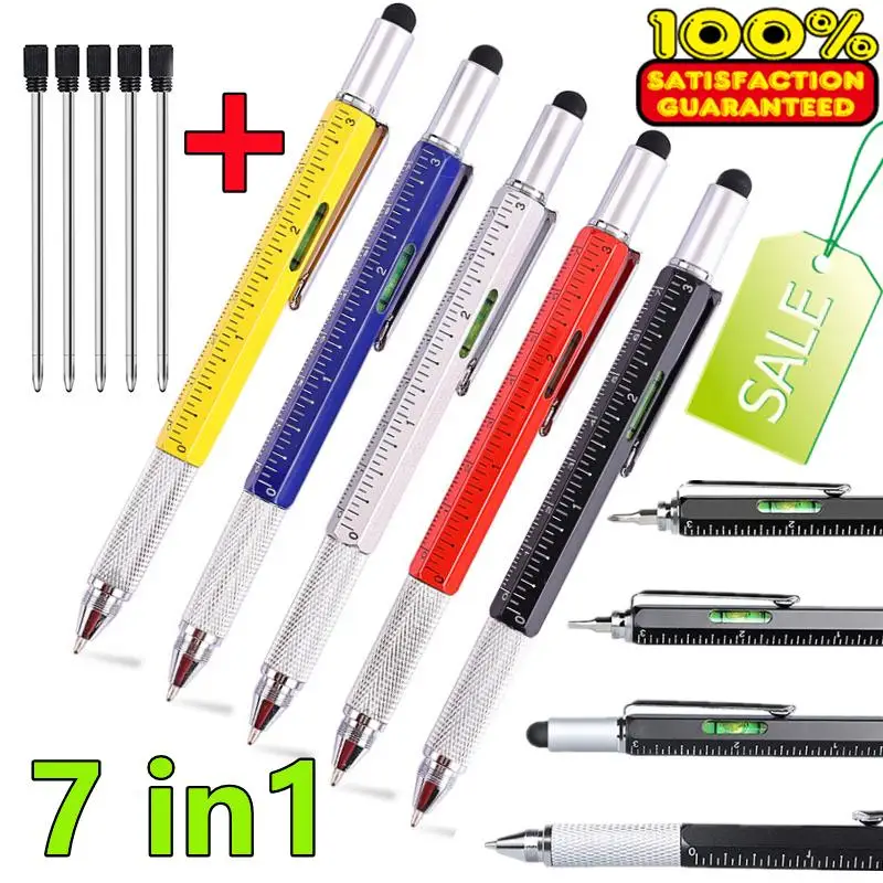 New-7-in1-Multifunction-Ballpoint-Pen-Modern-Handheld-Tool-Measure ...