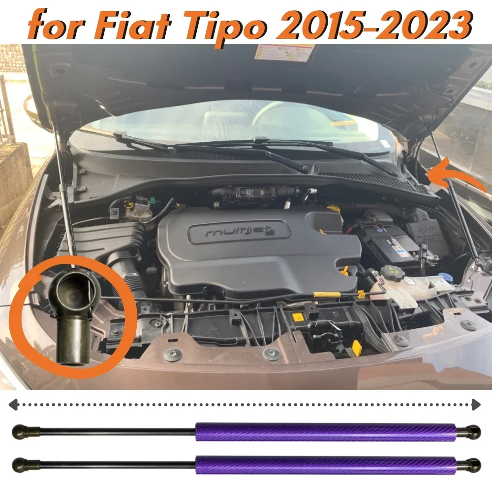 Qty(2) Hood Struts for Fiat Tipo for Fiat Egea 2015-present Front ...