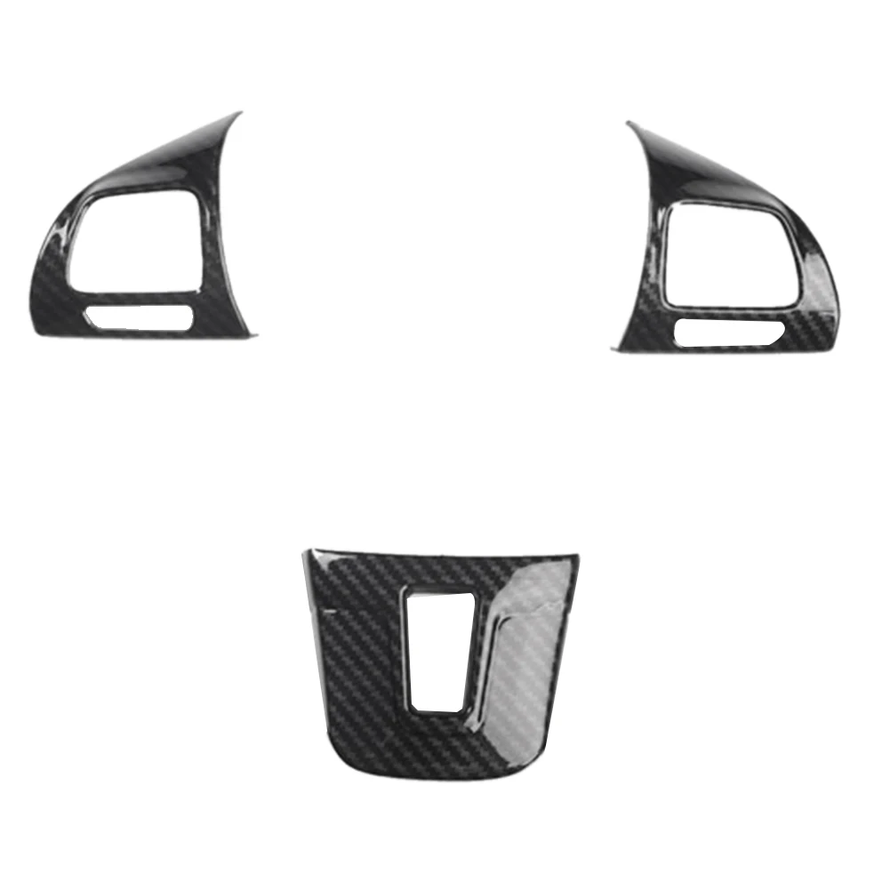 3Pcs-Carbon-Fiber-Steering-Wheel-Switch-Cover-Button-Panel-Trim-for ...