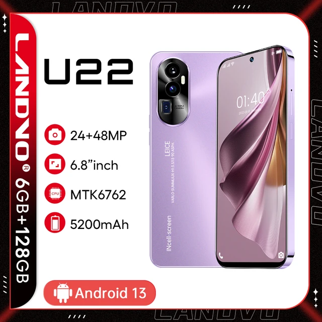 Landvo U22 Smartphone 6GB+128GB 5200mAh 6.8″ Octa Core 5200mAh Mobile ...
