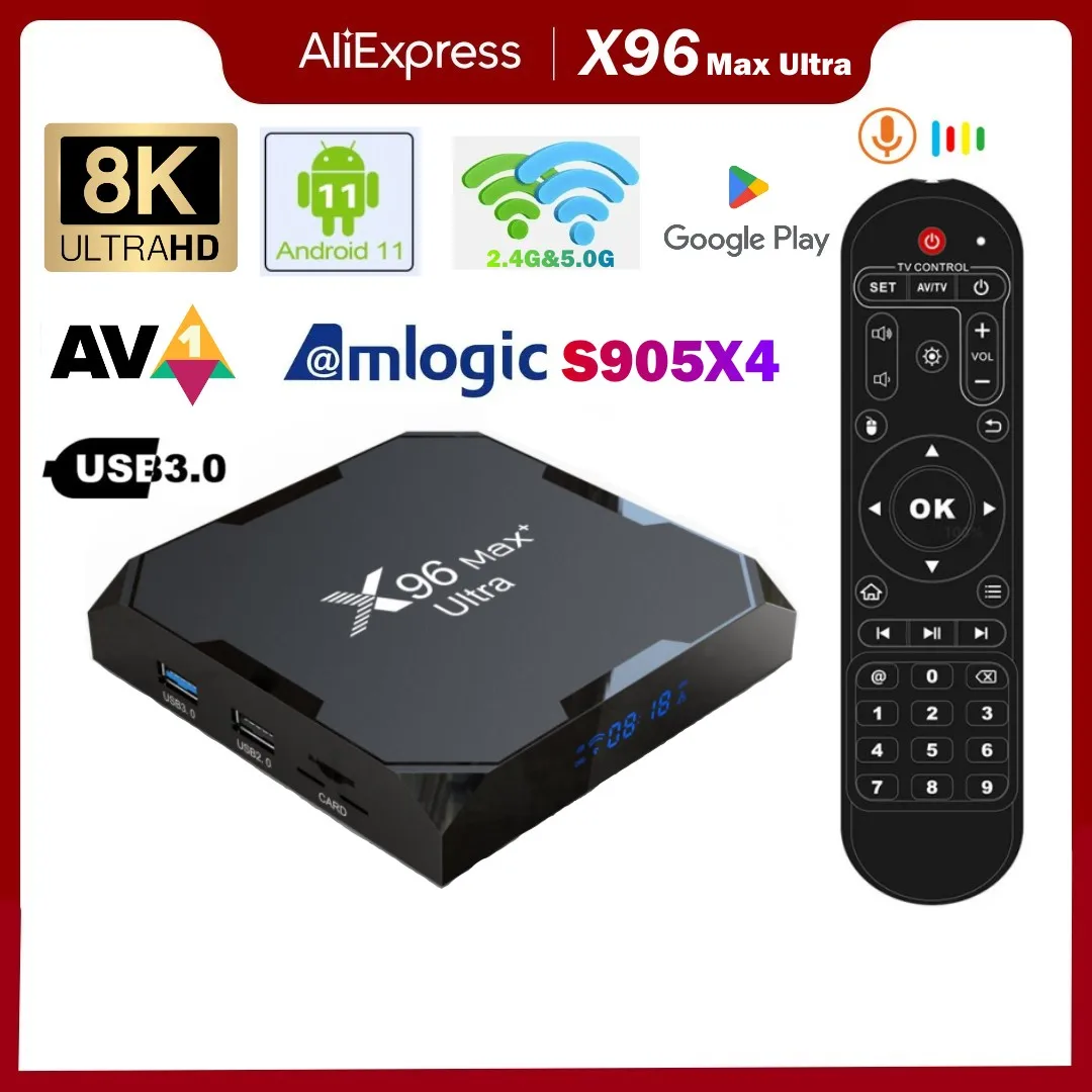 Dispositivo-de-TV-inteligente-X96-Max-Plus-Ultra-decodificador-con-Android-11-Amlogic-S905X4-AV1 ...