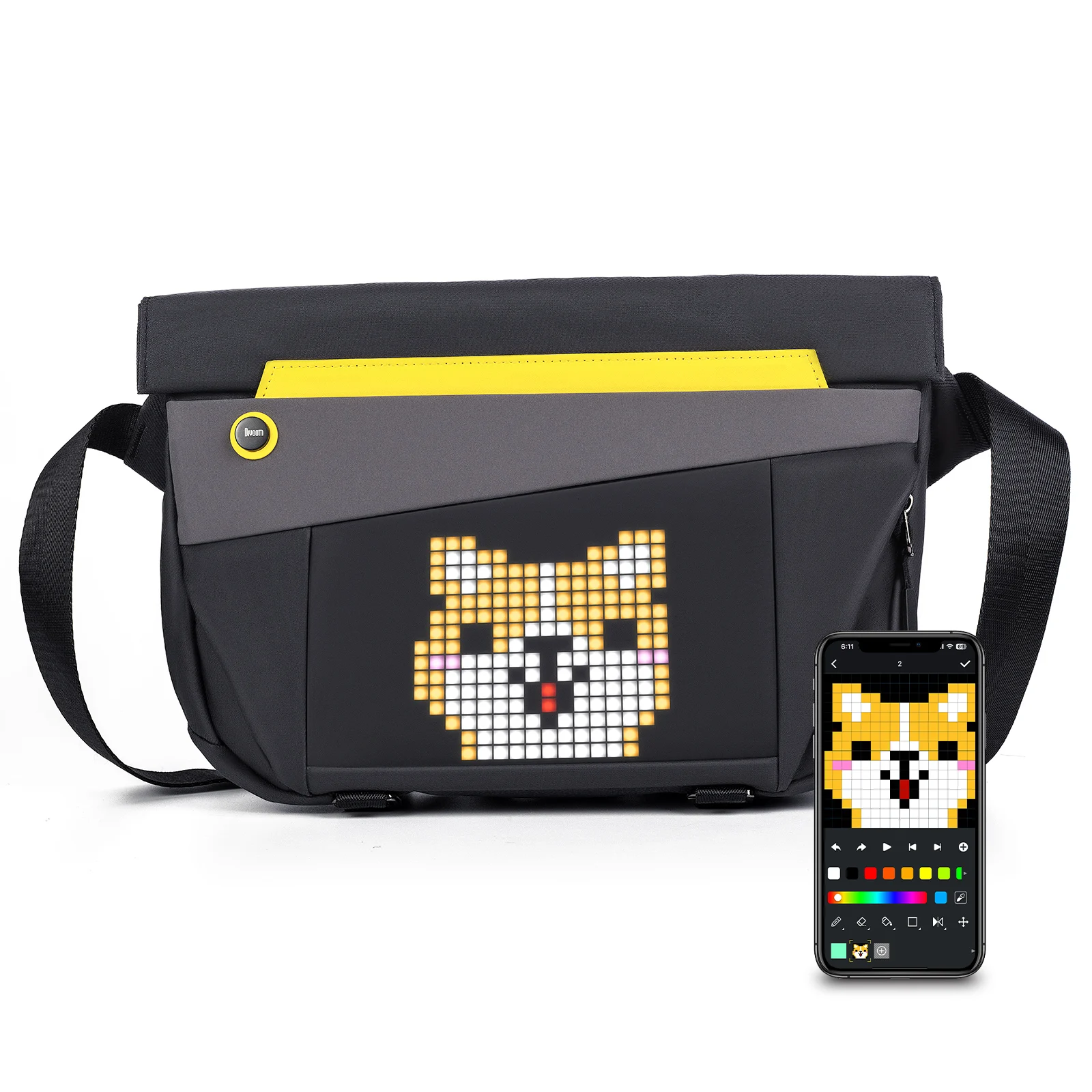 Divoom-Sling-Bag-V-Pixel-Art-LED-Pixel-DIY-Art-Speaker-Bag-Fashion ...