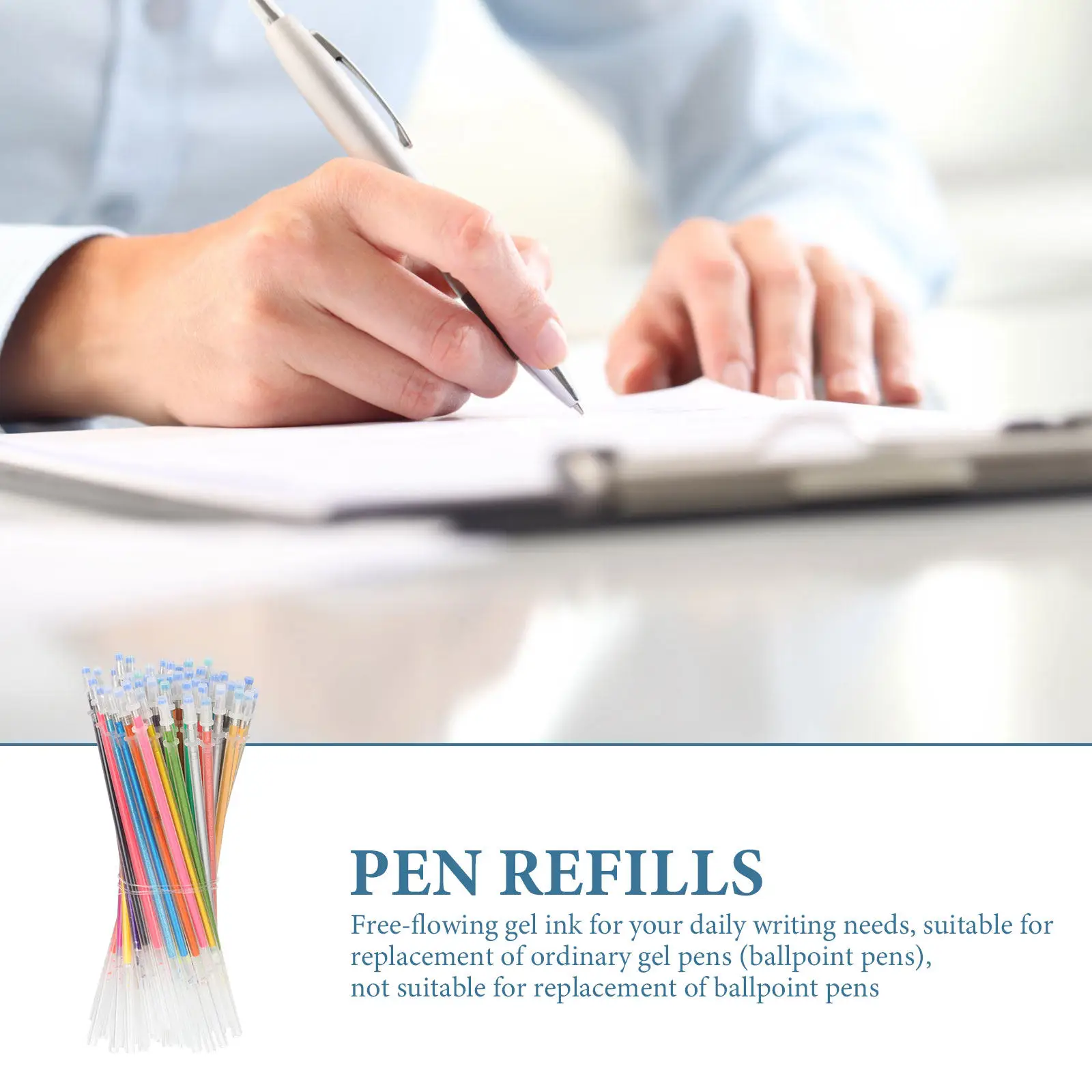 84Pcs Assorted Color Neutral Pen Refills Plastic Sturdy Gel Ink Refill ...