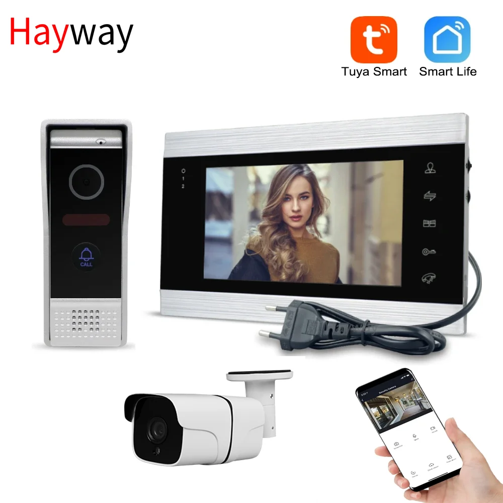 Hayway 720P Tuya Smart WIFI Wireless Video intercom For Home 7 Inch ...