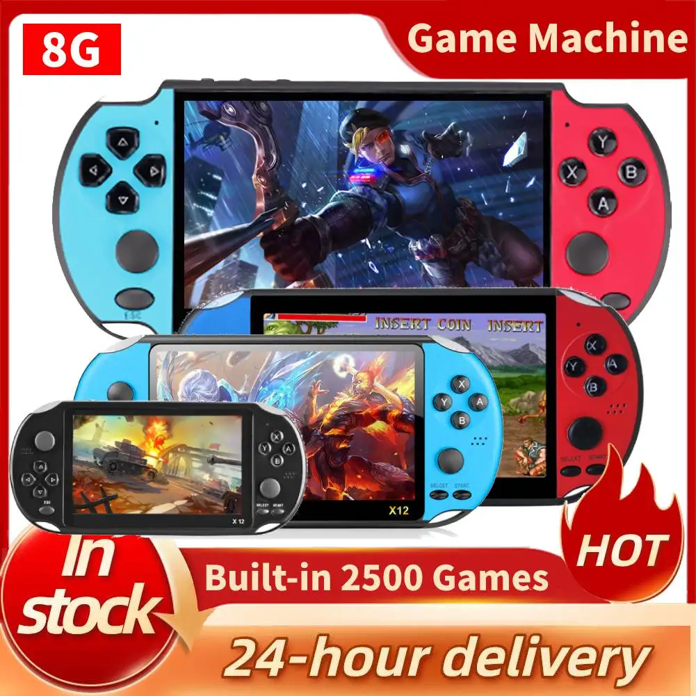 X12/x12plus 8g jogo de vídeo handheld consolas de jogos do jogador de ...