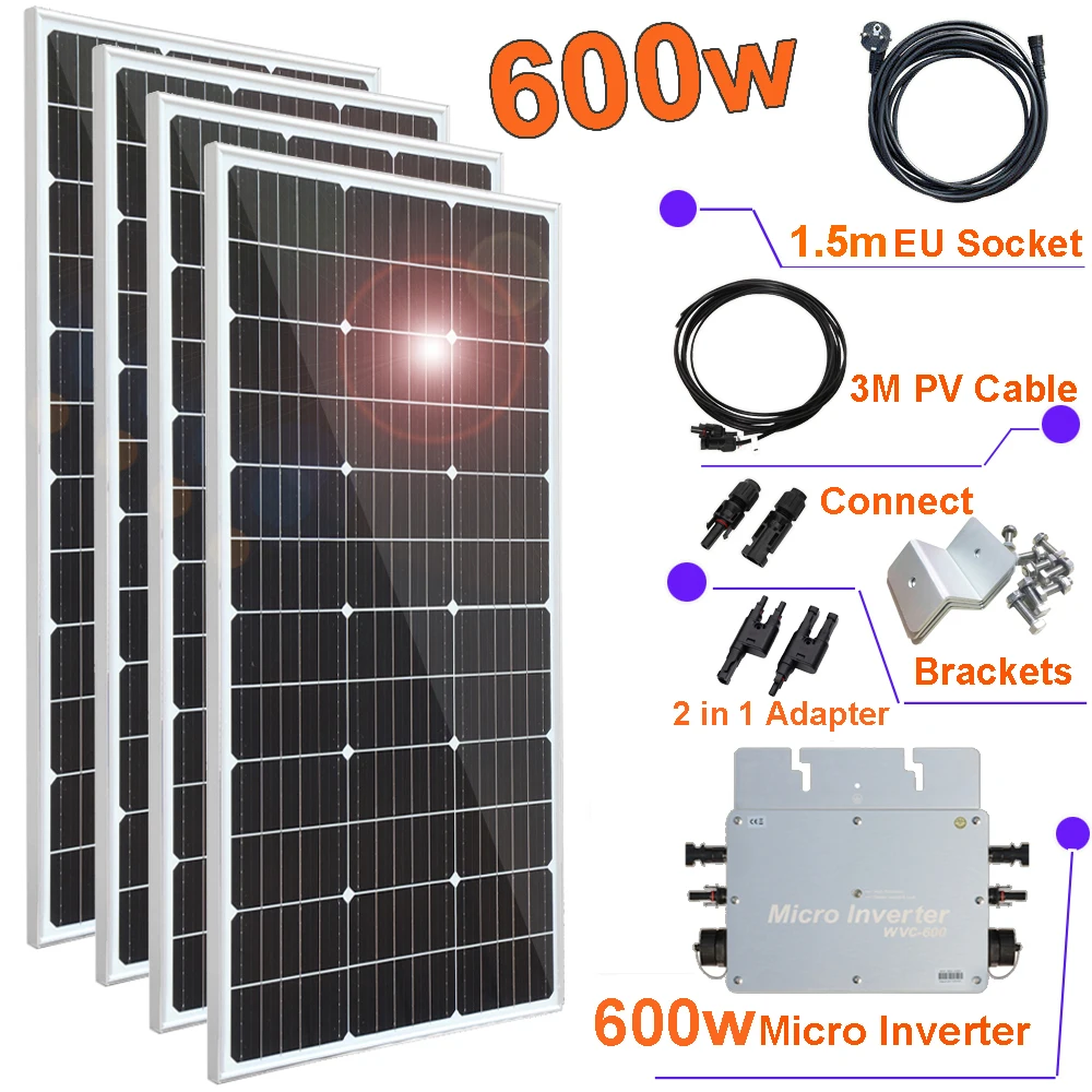 600w-rigid-solar-panel-system-220v-plug-and-play-photovoltaic-panel ...