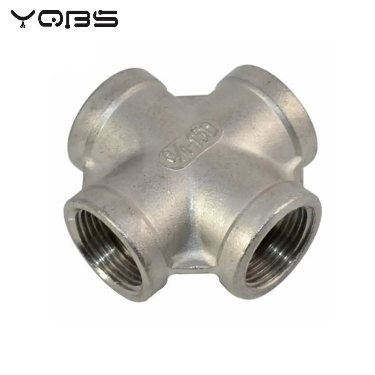 YQBS Thread 4 Way Female Cross Coupling Connector SS 304 Pipe Fitting ...