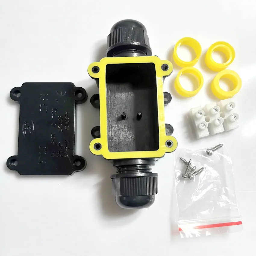 Caja de conexiones eléctricas impermeables IP68, conectores de cable ignífugos sellados, 2 vías ...