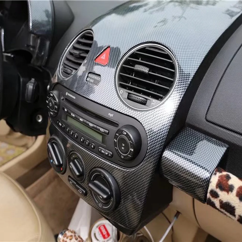 For-Volkswagen-Beetle-2001-2011-ABS-Carbon-Fiber-Car-Center-Console ...