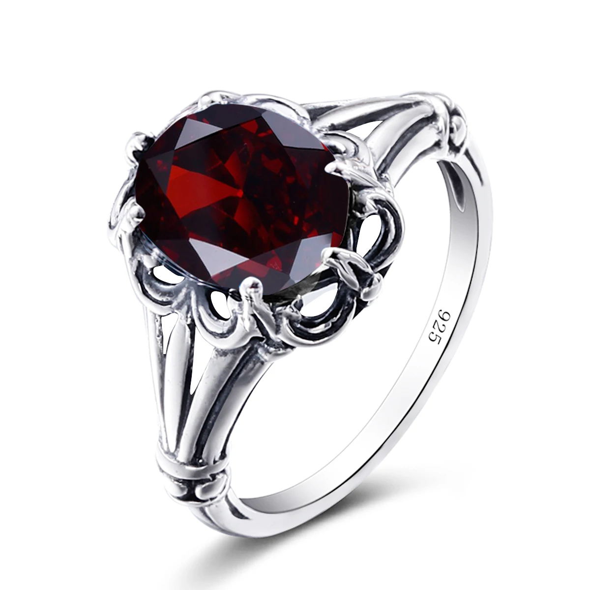 Anillos-de-plata-de-ley-100-925-para-mujer-dise-o-ovalado-granate ...