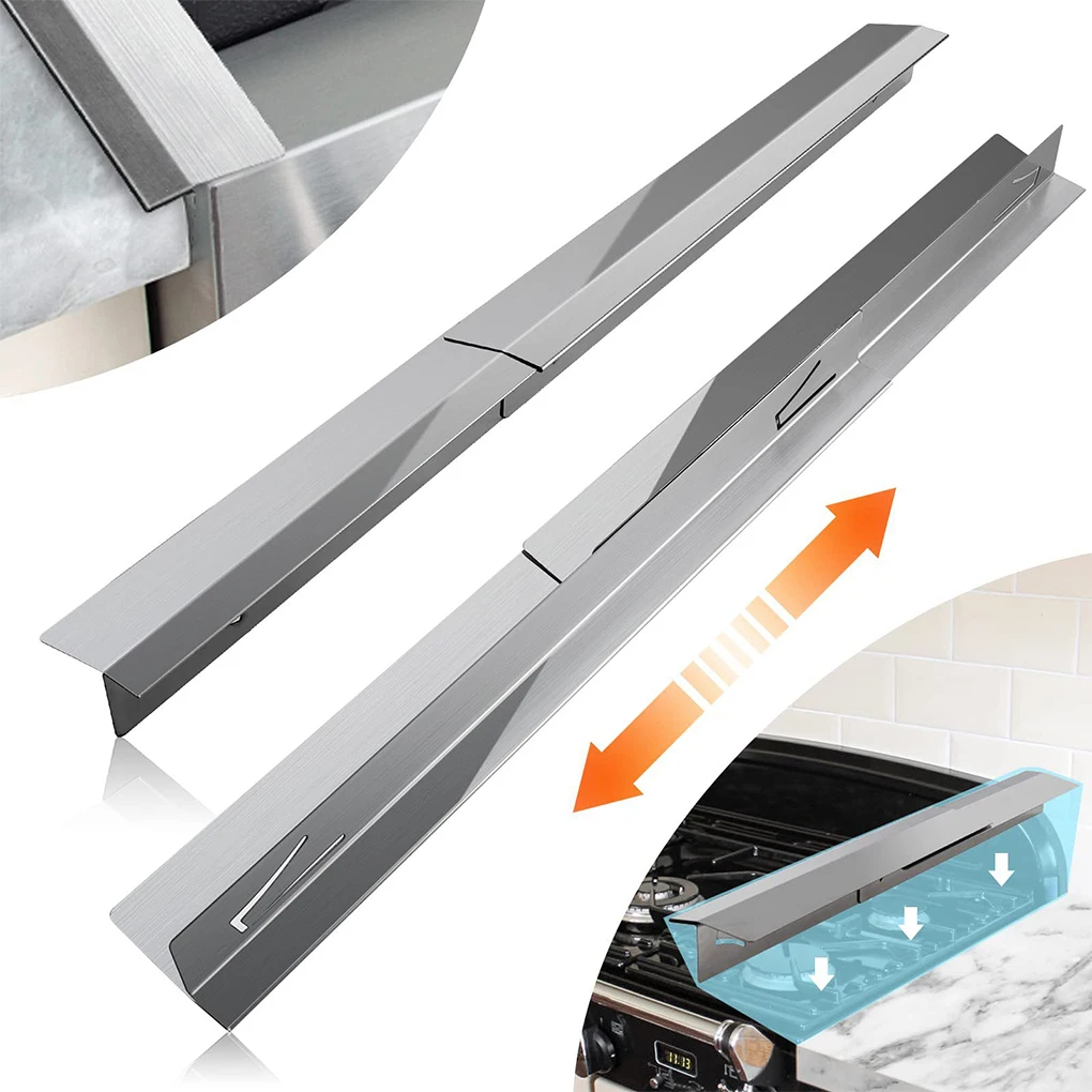 2pack/lot Stainless Steel Stove Gap Filler Strip Retractable Length For ...