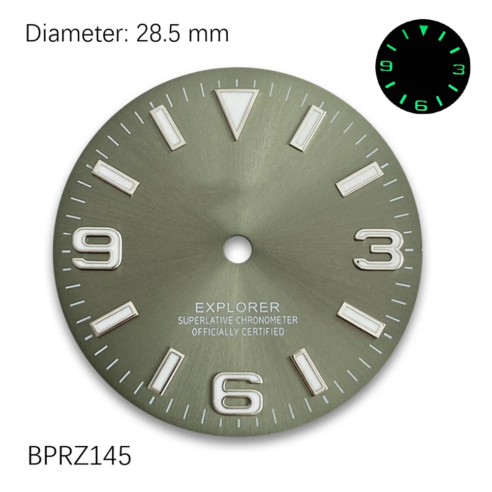 Yellow grey 28.5mm S logo nh35 dial just date oyste dial fit Japanese ...