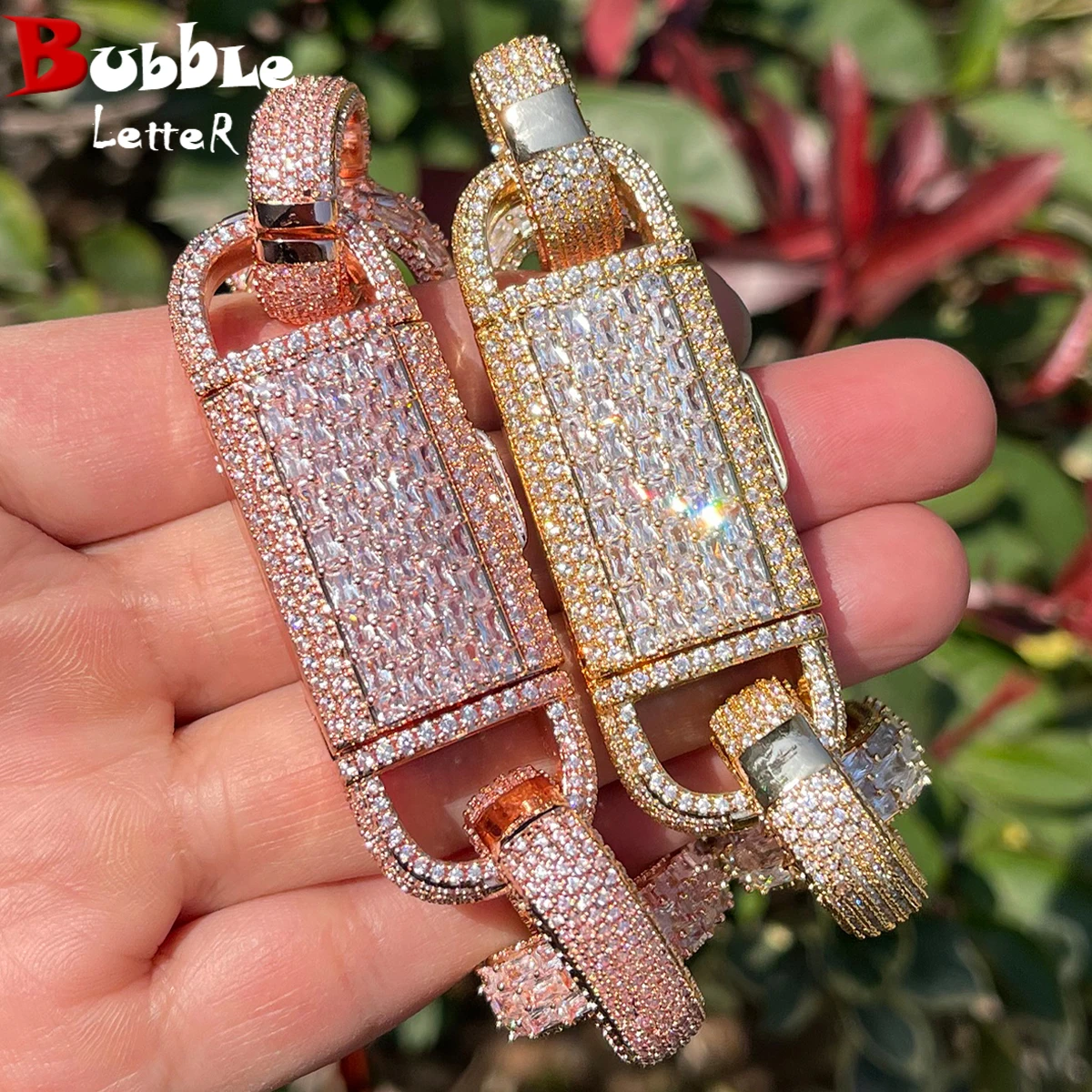 Bubble-Letter-Box-Cuban-Link-Bracelet-for-Men-Iced-Out-Prong-Setting ...