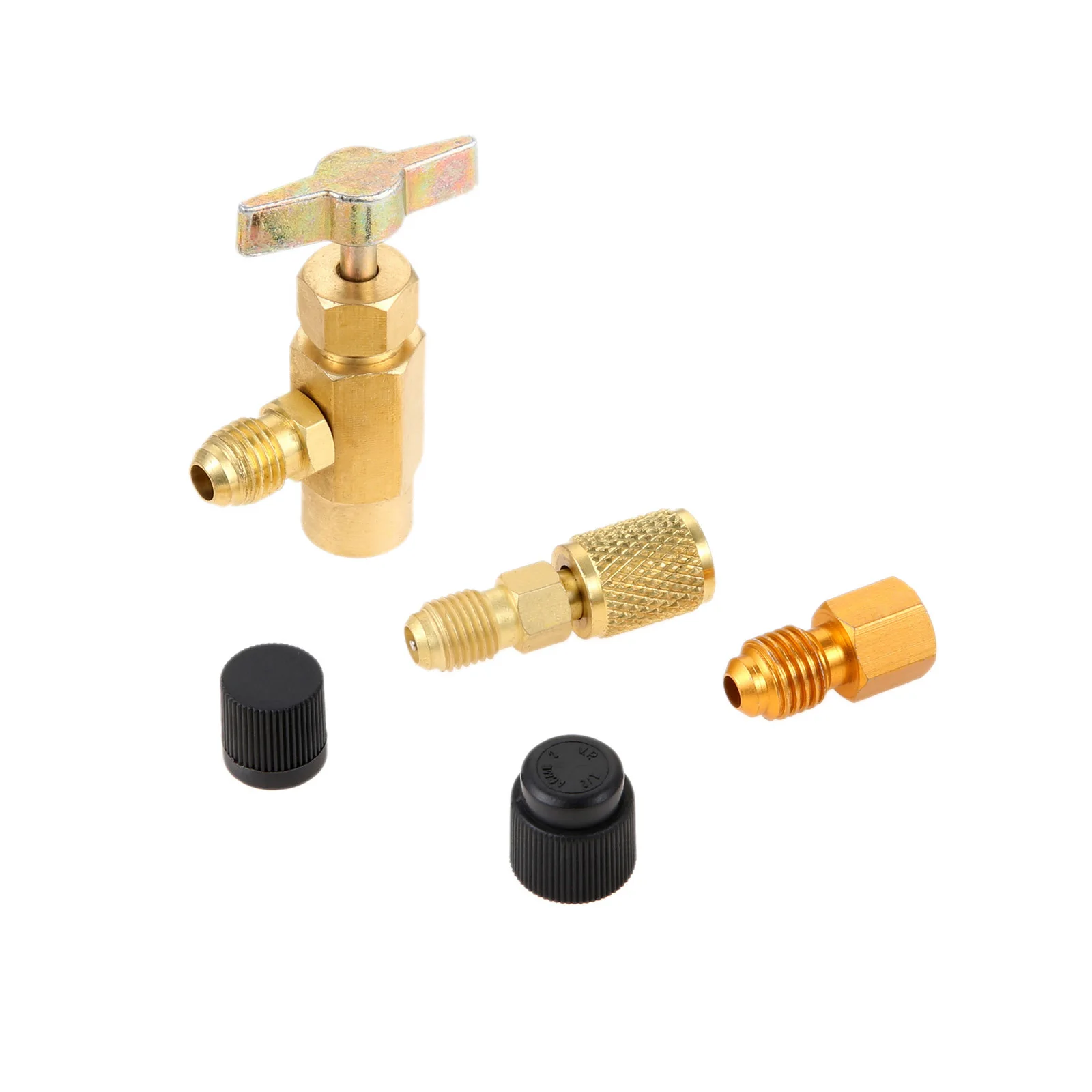 5Pcs R-1234yf Refrigerant Can Tap Kit Adapter 1/2"ACME LH Female 1/4 ...