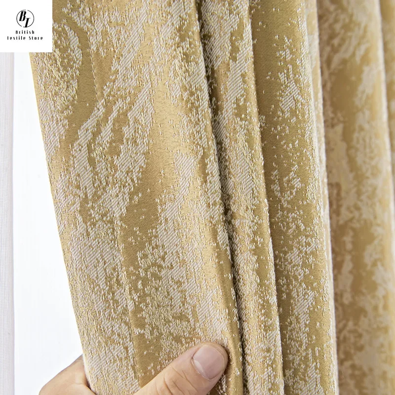 Custom-Size-Cotton-Linen-Golden-Bronzing-Thickening-Luxury-Window ...