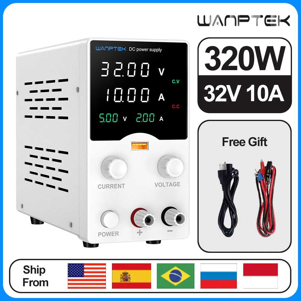 Wanptek-Laboratory-DC-Power-Supply30V-10A-Adjustable-Power-Supply-with-USB-Fast-Charging-for ...