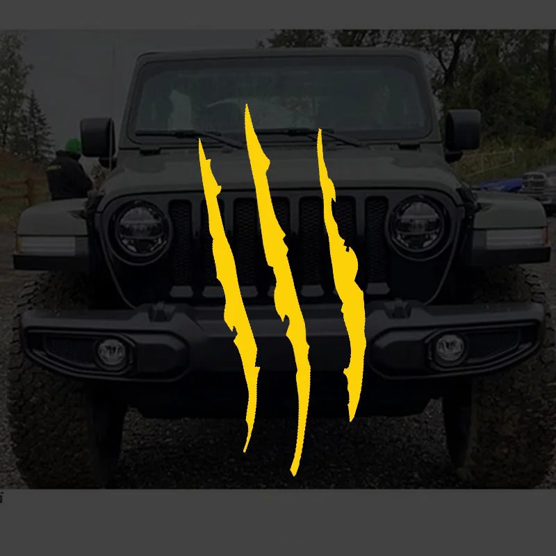 Creative Car Sticker Headlight Ghost Claw Scratch Decal Engine Hood Paw ...