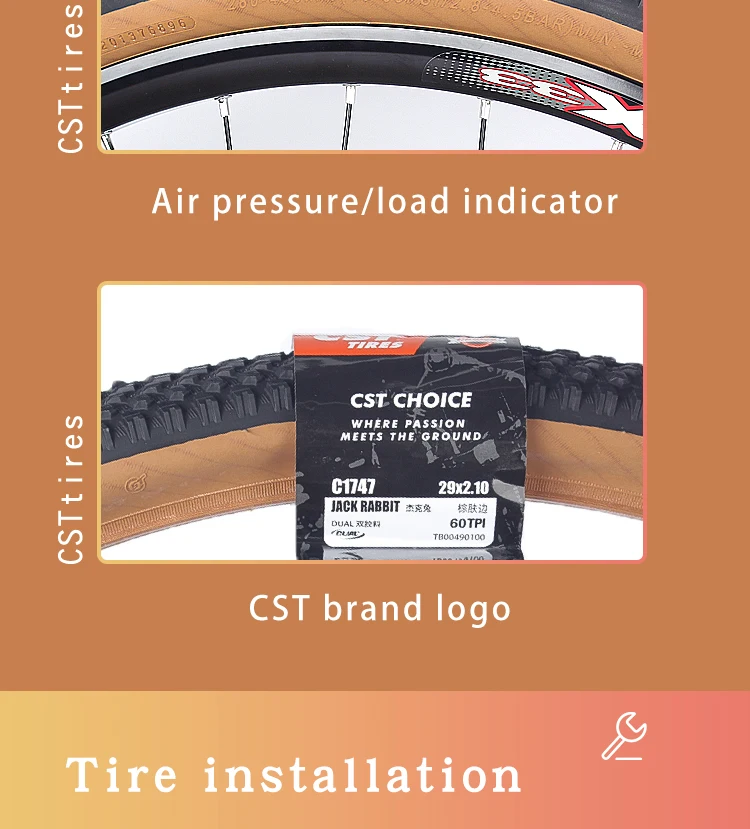 CST Jack Rabbit Bicycle tires 26*2.1 Bicycle parts cross-country tire ...