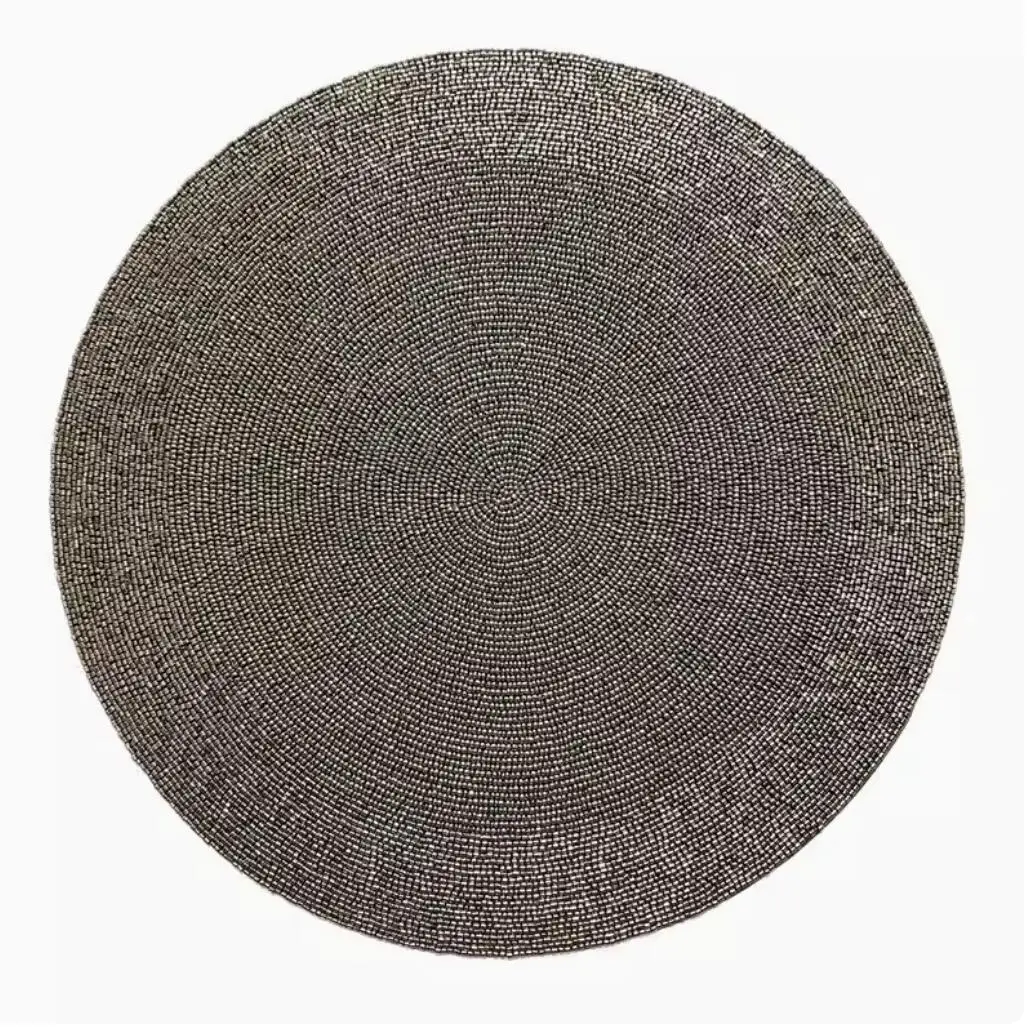 Handmade-Flower-Round-Gray-Placemat-Table-Mat-Cover-Bread-Orange-Home ...