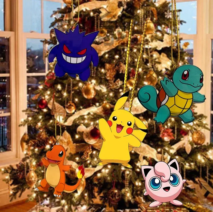 2D-Flat-Pokemon-Christmas-Decoration-Anime-Model-Birthday-Tree-Pendant ...