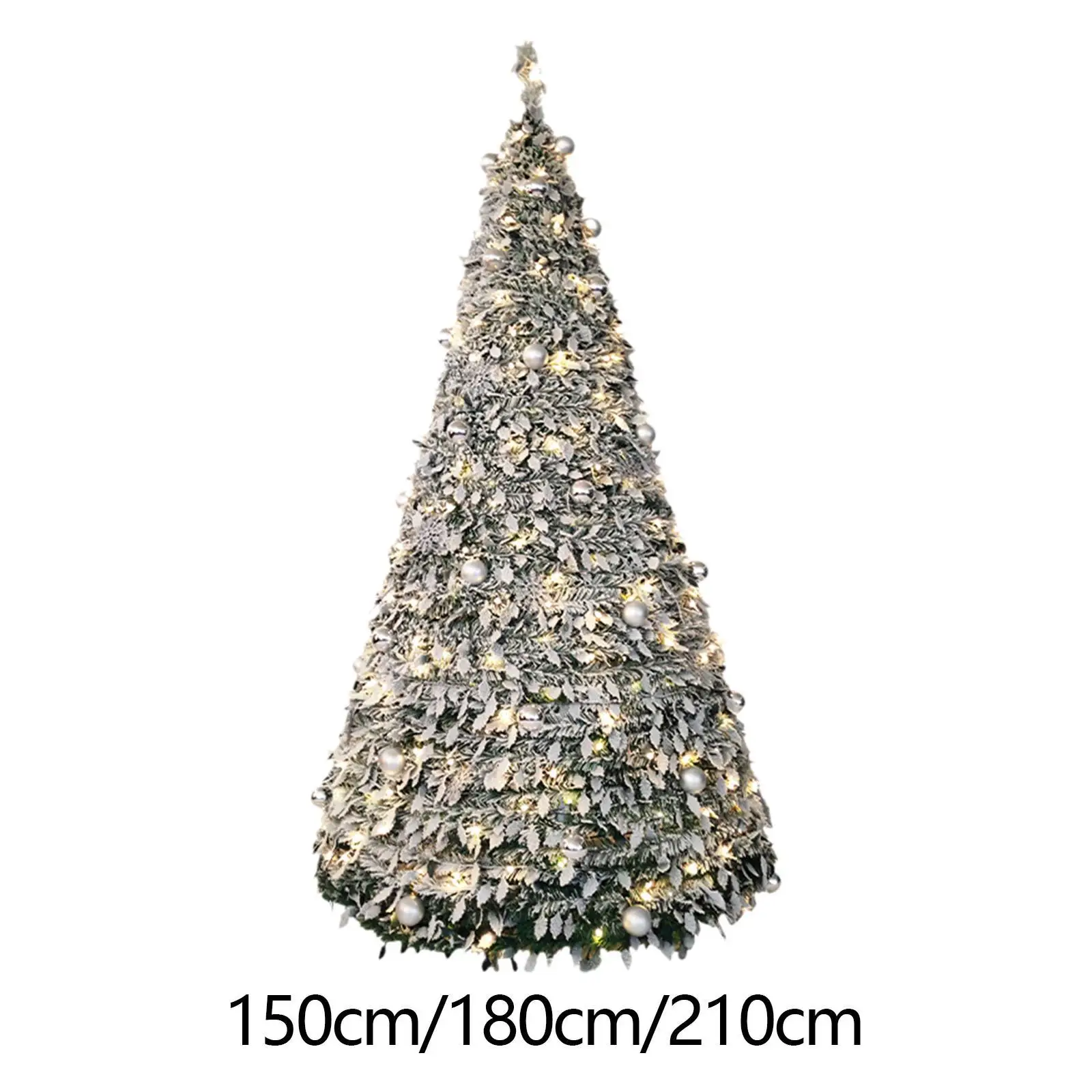 Foldable-Christmas-Tree-with-Decorative-Lights-PVC-Material-for-Dining ...