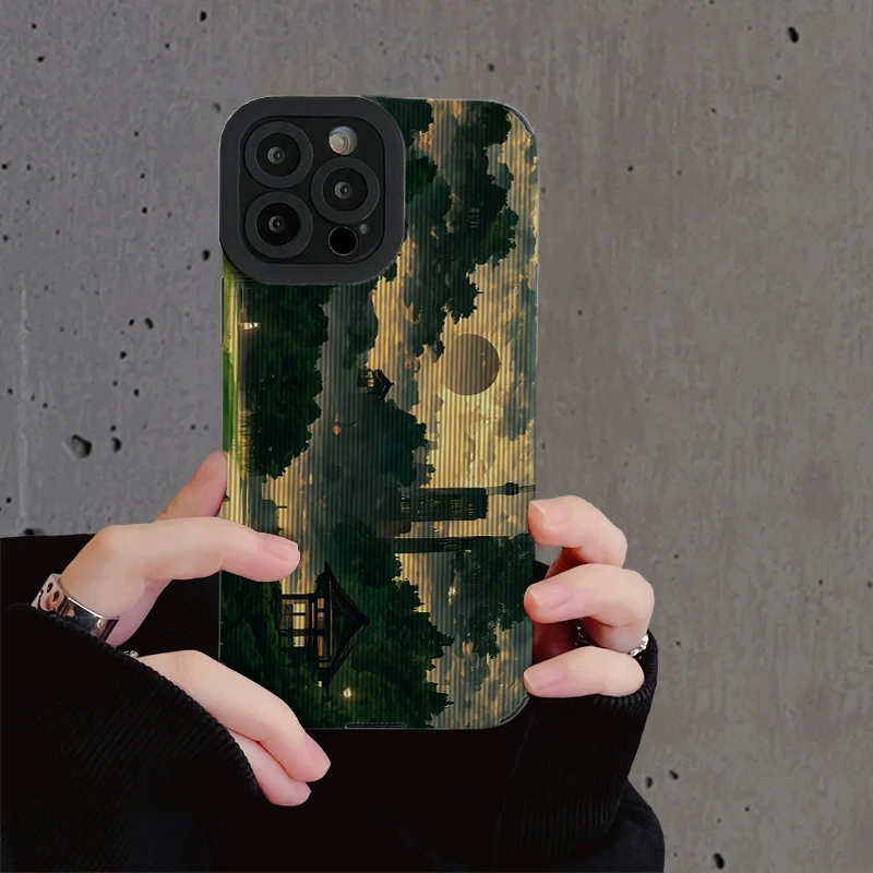 Retro-Art-Forest-Scenery-Landscape-Phone-Case-For-iPhone-14-11-13-12 ...