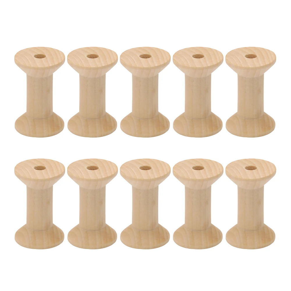 10pcs-Large-Size-Wooden-Empty-Thread-Spools-DIY-Sewing-Tool-for-Cross ...