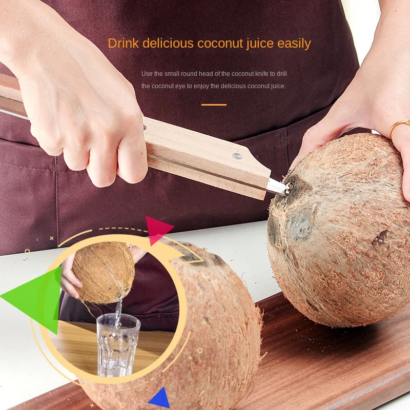 Kitchen-Tools-Stainless-Steel-Coconut-Knife-Old-Coconut-Opener-Wooden ...