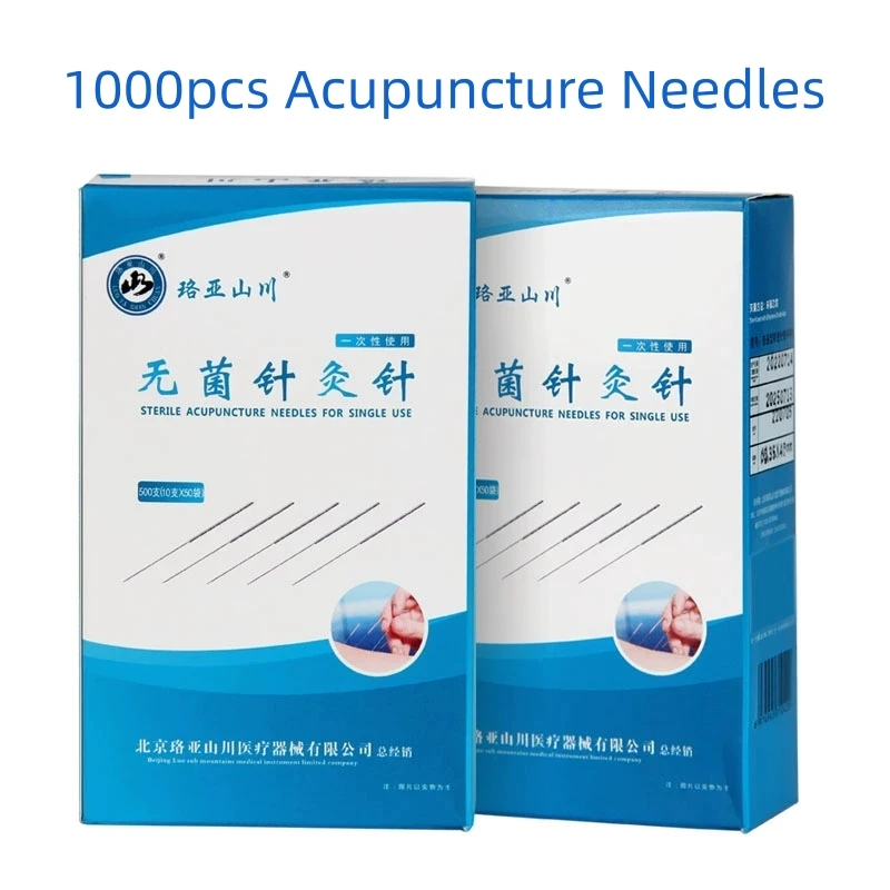 1000PCS-2-Boxes-Acupuncture-Needle-with-Tube-Disposable-Sterile ...